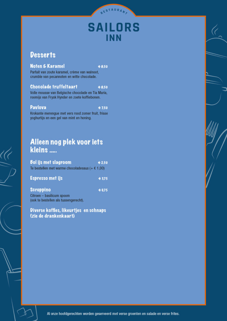 Restaurant Sailors Inn | Menu