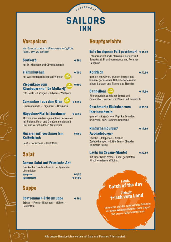 Restaurant Sailors Inn | Menu
