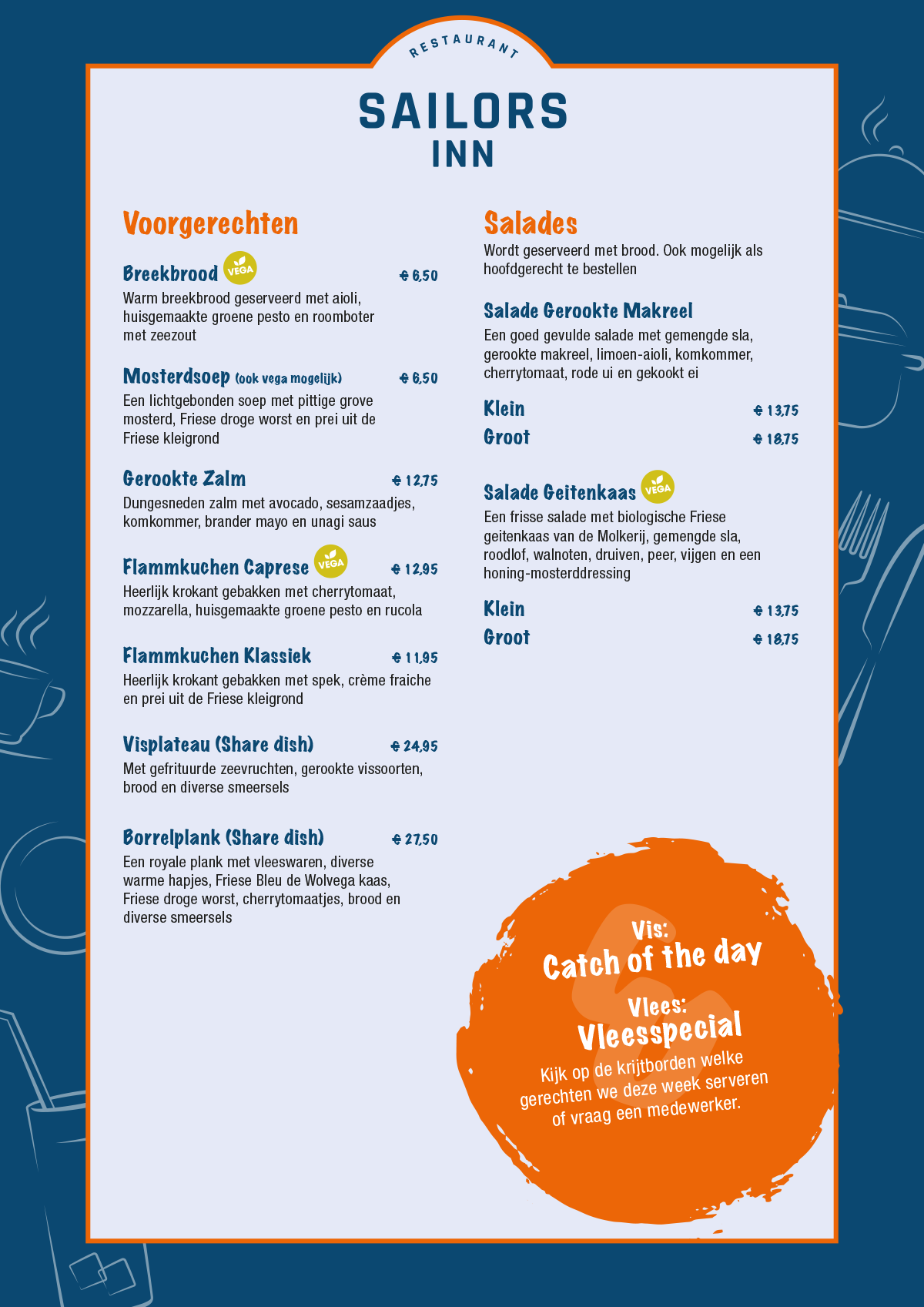 Restaurant Sailors Inn | Menu